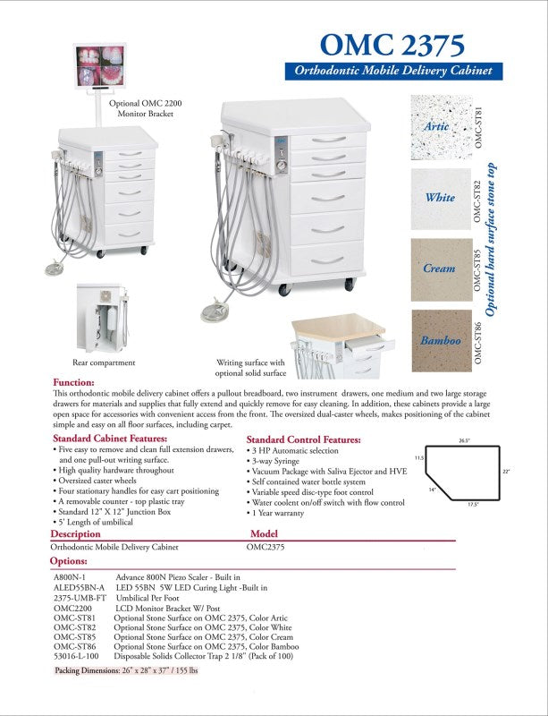 OMC 2375 Ortho Cart (NEW) – Pre-Owned Dental Inc.