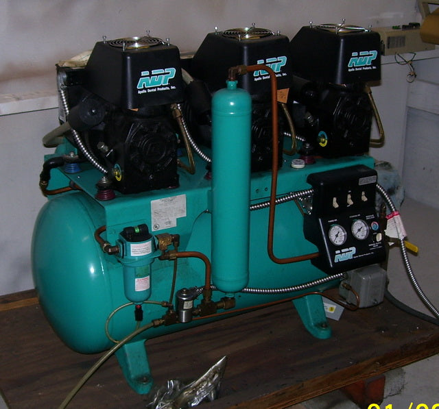ADP Apollo Triple Head Oil-Cooled Compressor. – Pre-Owned Dental Inc.